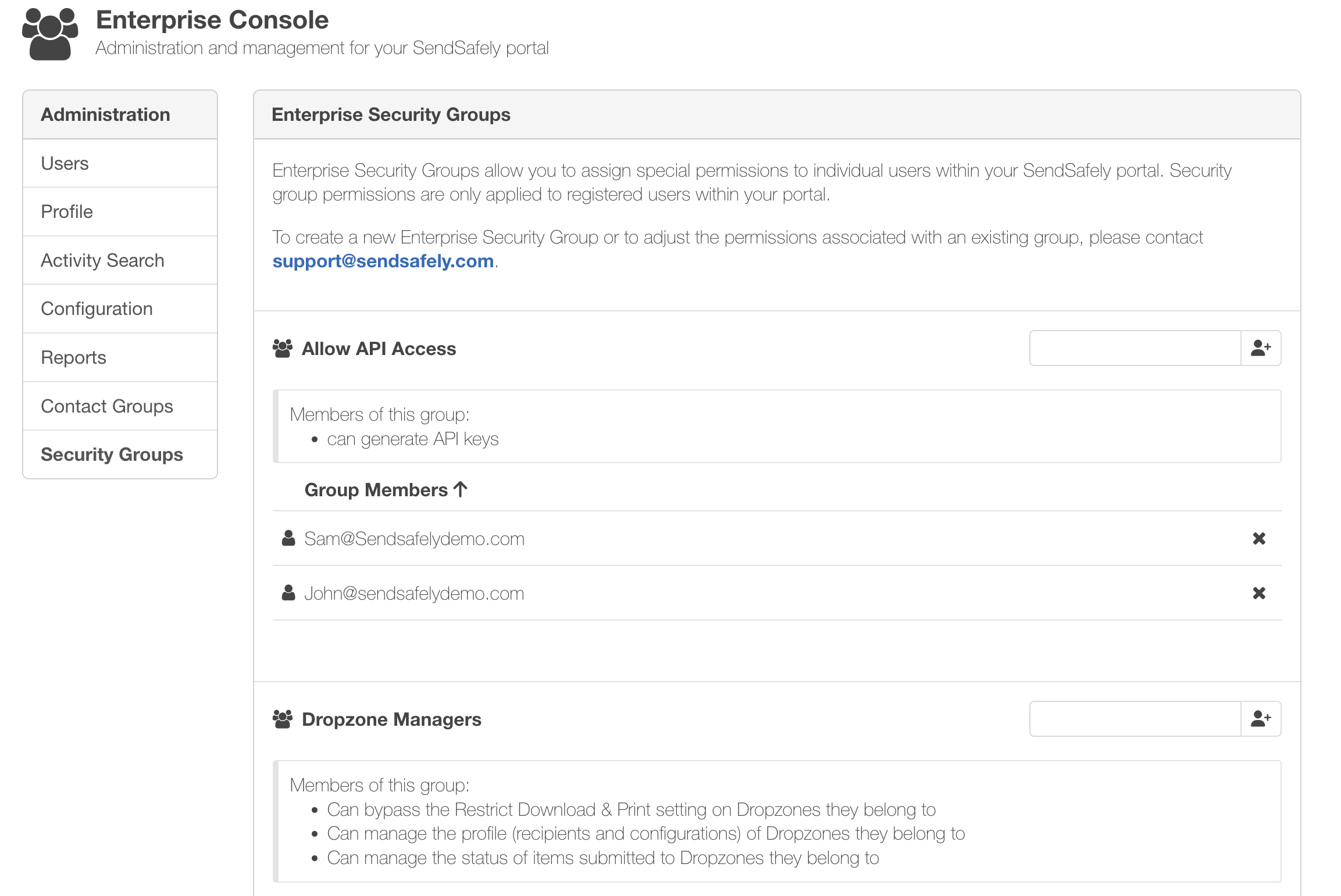 Security Groups: Fine-Grained Control Over SendSafely Permissions